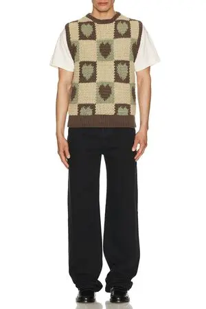 RICE NINE TEN Crochet Knit Heart Vest