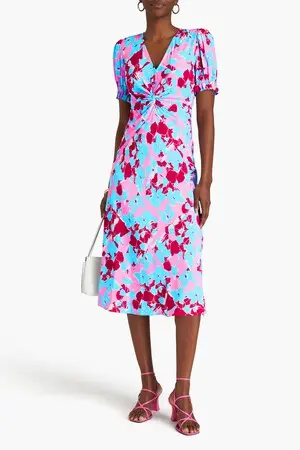 Diane Von Furstenberg Anaba Floral-print Crepe De Chine Midi Dress - Multicolor