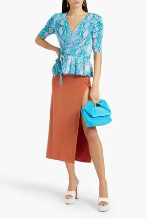 Diane Von Furstenberg Siera Reversible Printed Wrap Blouse
