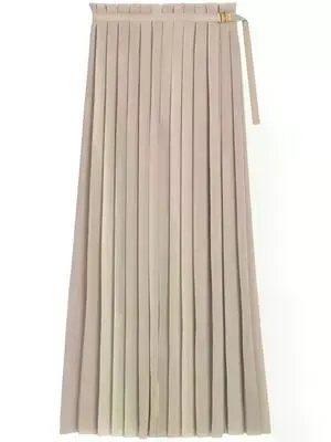 AMI Paris Pleated Long Skirt - Neutrals