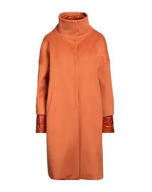 Herno Single-breasted Virgin Wool Coat - Orange