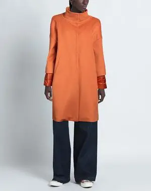 Herno Single-breasted Virgin Wool Coat - Orange