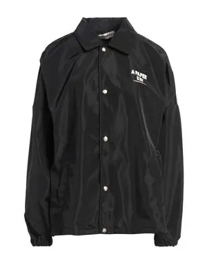 A PAPER KID Polyester Windbreaker Jacket - Black