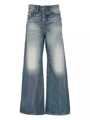 DIESEL® Washed Wide Leg Jeans - Blue
