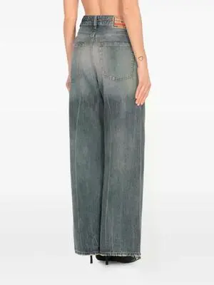 DIESEL® Washed Wide Leg Jeans - Blue