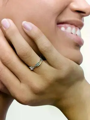 Monica Vinader Signature Link Stacking Ring - Silver