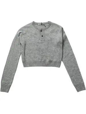 Auralee Fine-knit Henley-neck Sweater