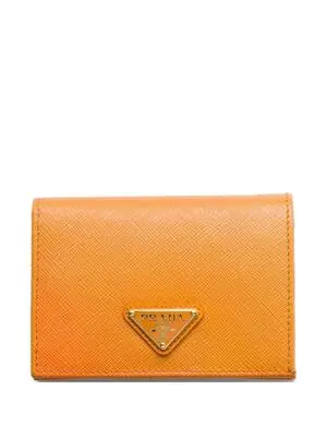 Prada Small Saffiano Leather Wallet - Orange