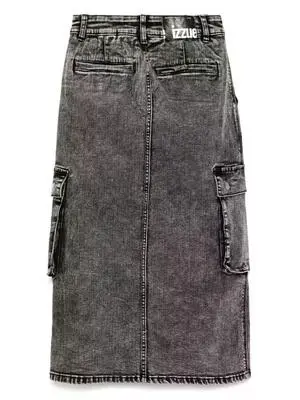 Izzue Denim Cargo Skirt - Black