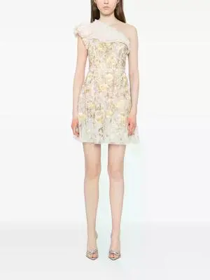 NEEDLE & THREAD Florine One-shoulder Mini Dress