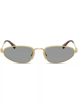 Miu Miu Oval-frame Sunglasses - Gold