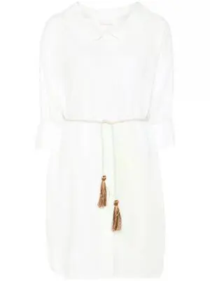 Liu Jo Striped Mini Shirt Dress - White