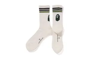 A BATHING APE Line Socks - Green
