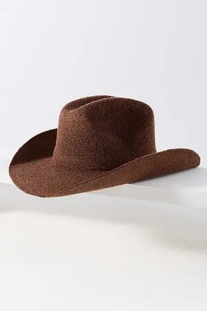 Anthropologie Nubby Cowboy Rancher Hat - Chocolate
