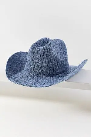 Anthropologie Nubby Cowboy Rancher Hat - Denim