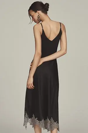 BL-NK Hector Side-slit Slip Midi Dress - Black