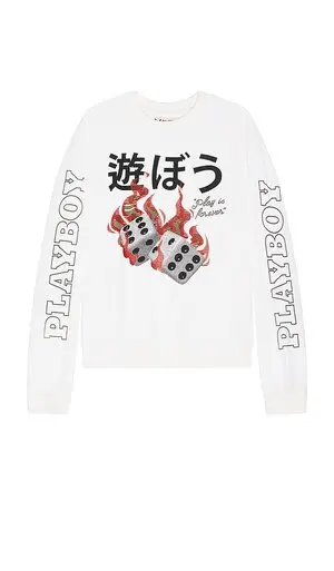 PLAYBOY Dice Crew Sweatshirt - White