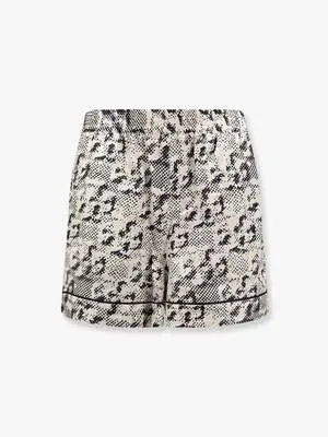 Tory Burch Silk Pixelated Logo Shorts