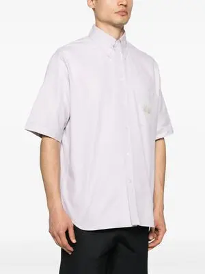 Fendi Oxford Shirt With Crest Embroidery - White