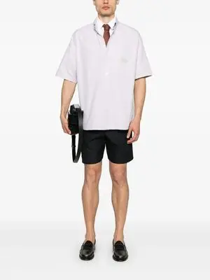 Fendi Oxford Shirt With Crest Embroidery - White