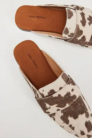 Free People At Ease Embossed Loafers - Cow Print Suede