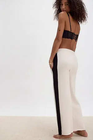 Nsf Riley Wide Leg Pants - Ivory/black
