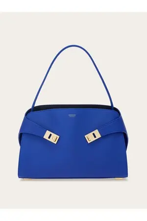 FERRAGAMO FERRAGAMO Hug Soft Bicolor Shoulder Bag M - Blue