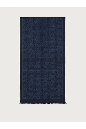 FERRAGAMO Gancini Scarf - Navy