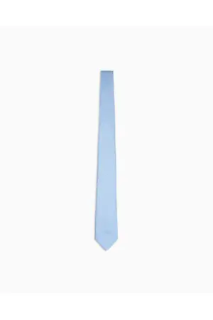 Emporio Armani Pure Silk Micro-textured Neck Tie - Blue