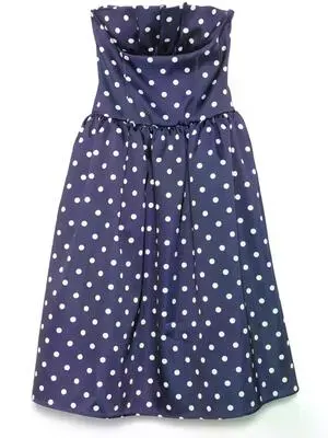 SELF-PORTRAIT Polka-dot Midi Dress - Blue