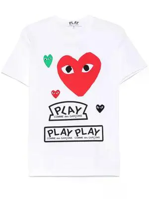 Play Comme Des Garcon Heart-patch T-shirt