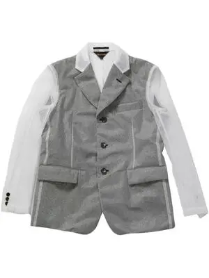 Comme Des Garçons Transparent-paneling Blazer - Black