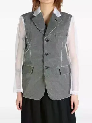 Comme Des Garçons Transparent-paneling Blazer - Black