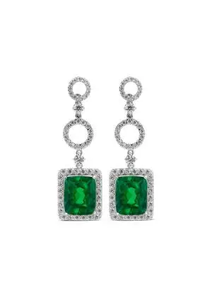 JUWELINA PARIS Sterling Emerald Earrings - Green