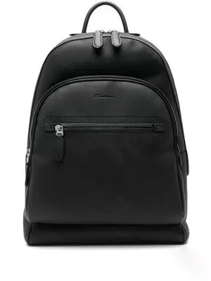 Santoni Leather Backpack - Black
