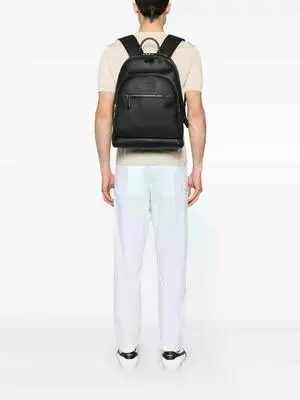 Santoni Leather Backpack - Black