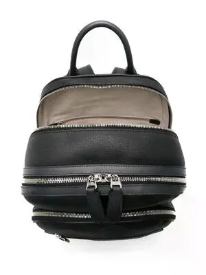Santoni Leather Backpack - Black