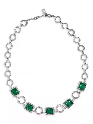 JUWELINA PARIS Sterling Silver Emerald Necklace Green