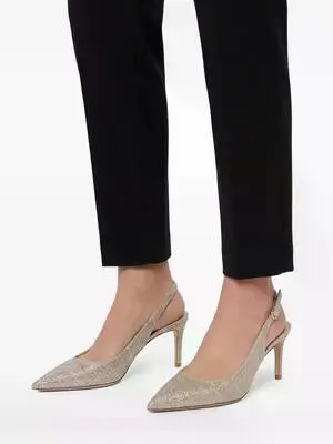STUART WEITZMAN 80mm Lurex Slingback Pumps - Silver