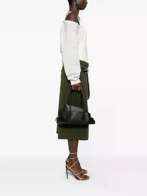 Attico Small La Passaggiata Leather Tote Bag - Black