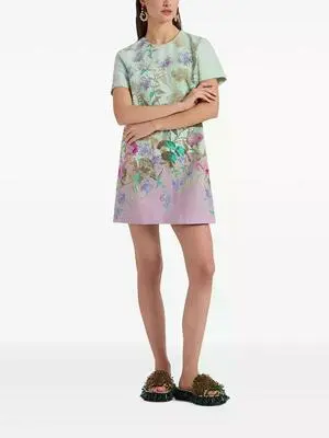 La DoubleJ Floral-print Mini Dress - Green