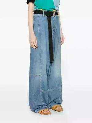 Plan C Wide-leg Cargo Jeans