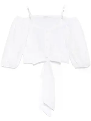 Patrizia Pepe Knot-detail Shirt - White