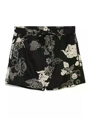 Moncler Floral-print Swim Shorts - Black