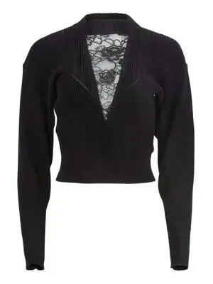 Fleur Du Mal Lace-insert Cropped Sweater