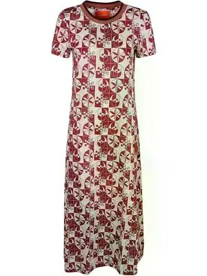 La DoubleJ Eclipse Printed Maxi Dress - Red
