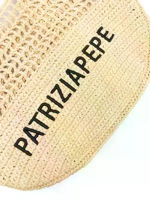Patrizia Pepe Logo-embroidered Woven Shoulder Bag