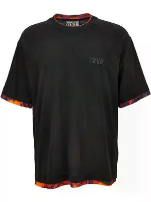 Versace Contrast Trim T-shirt - Black