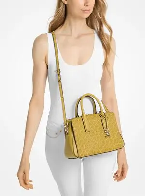 Michael Kors Laila Small Signature Logo Satchel - Green