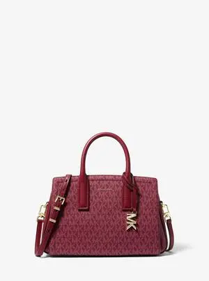 Michael Kors Laila Small Signature Logo Satchel - Red